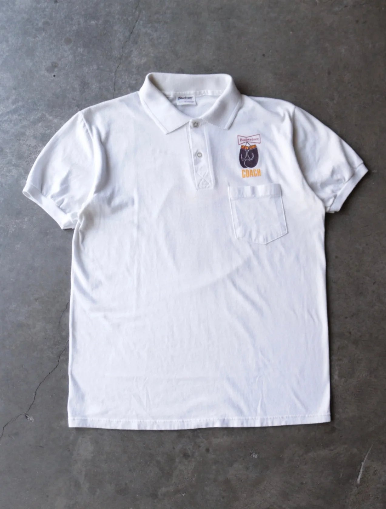 1980S BUDWEISER 1/4 BUTTON TEE – TWO FOLD