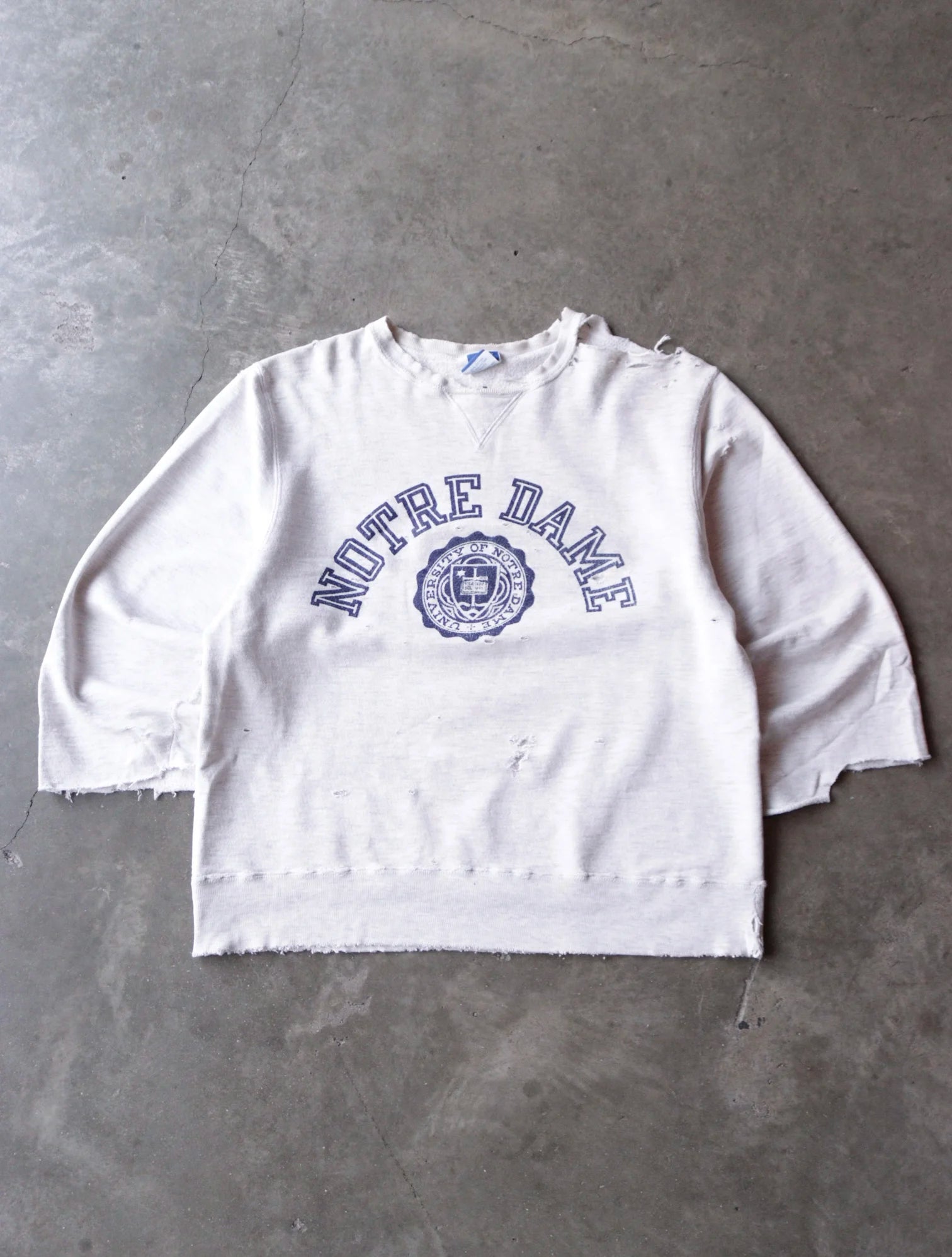 1990S CHAMPION NOTRE DAME THRASHED SWEATSHIRT – TWO FOLD