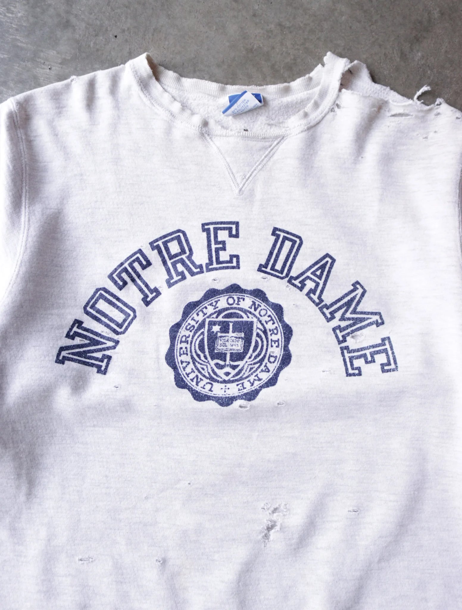 1990S CHAMPION NOTRE DAME THRASHED SWEATSHIRT – TWO FOLD