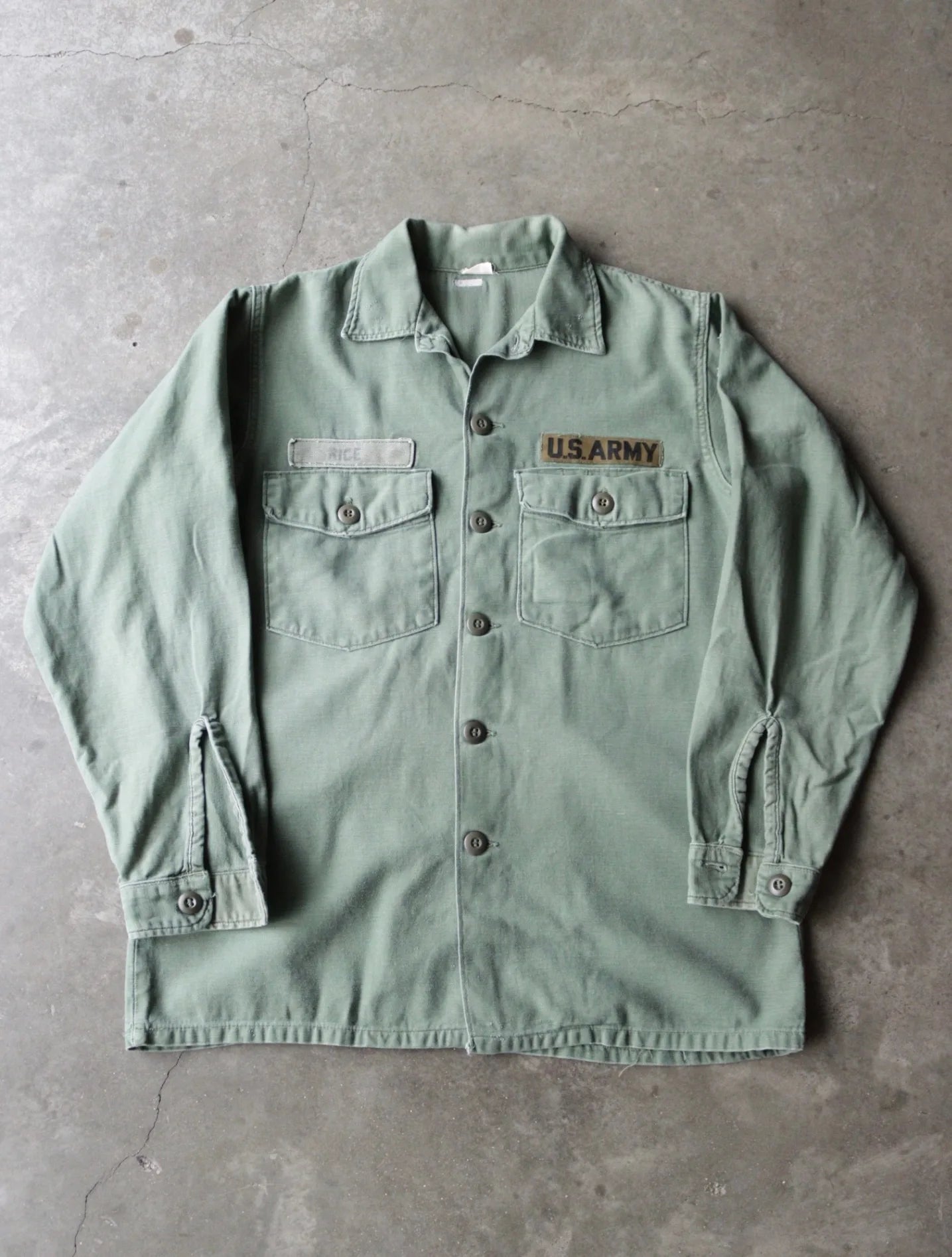 1960S OG-107 FATIGUE ARMY BUTTON UP SHIRT – TWO FOLD