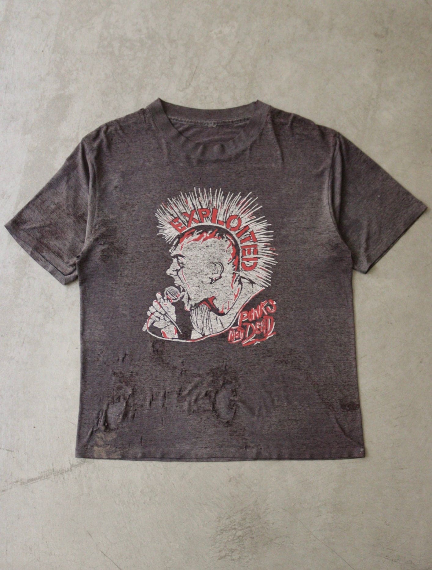 1980S THE EXPLOITED PUNKS NOT DEAD SHEER DISTRESSED BAND TEE – TWO FOLD