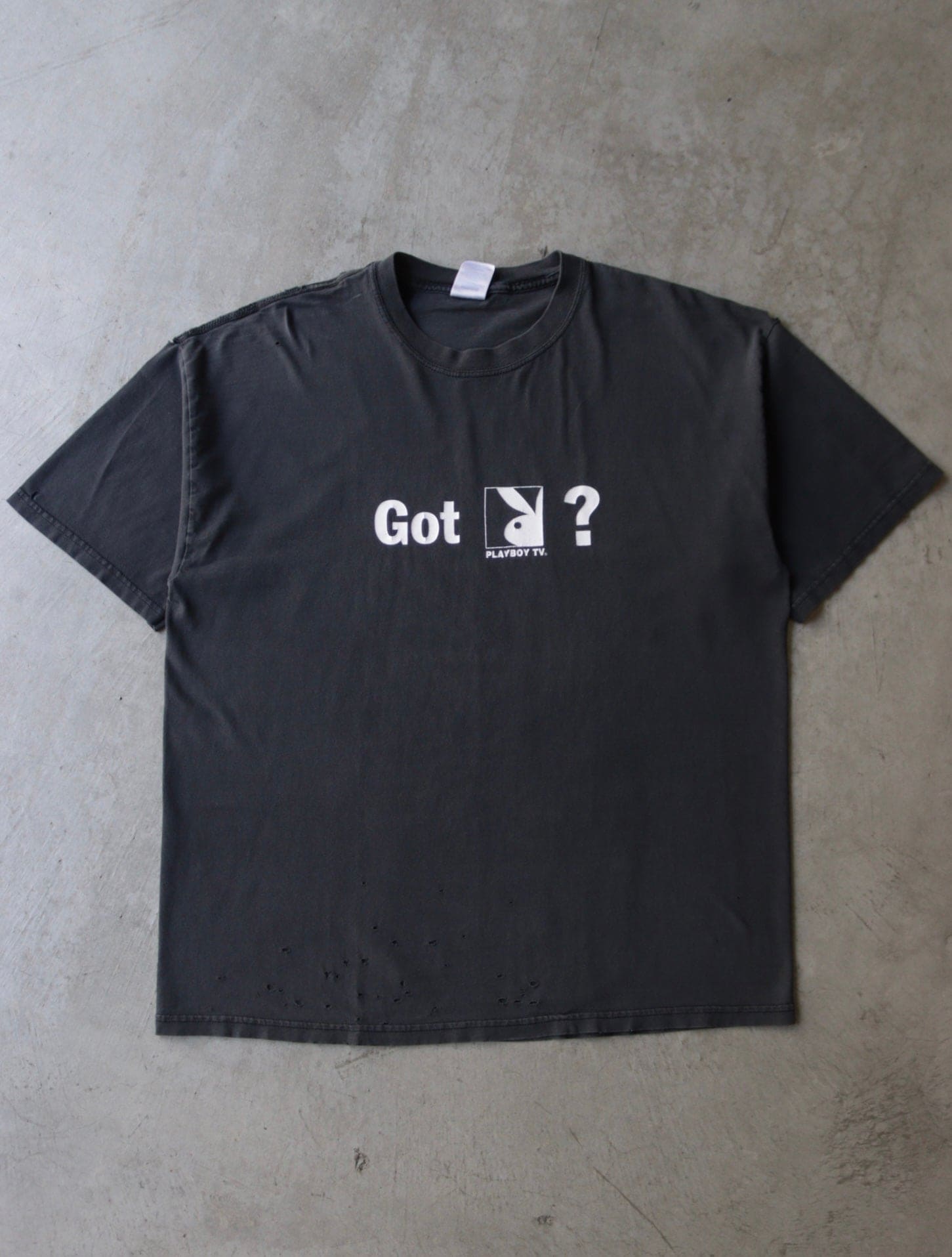 2000S GOT PLAYBOY TV DISTRESSED TEE – TWO FOLD
