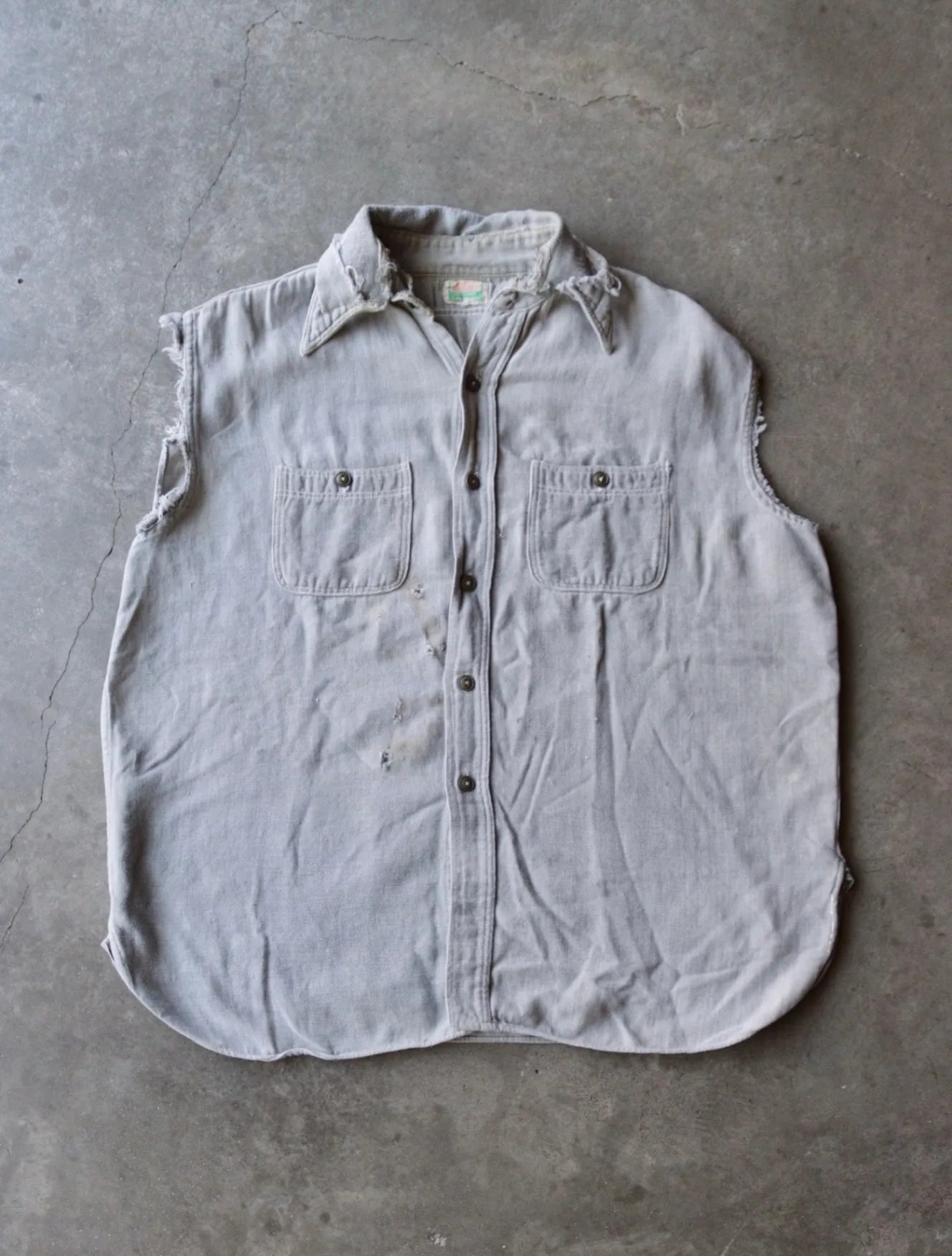 1940S CHOPPED FARM REPAIRED WORK SHIRT – TWO FOLD
